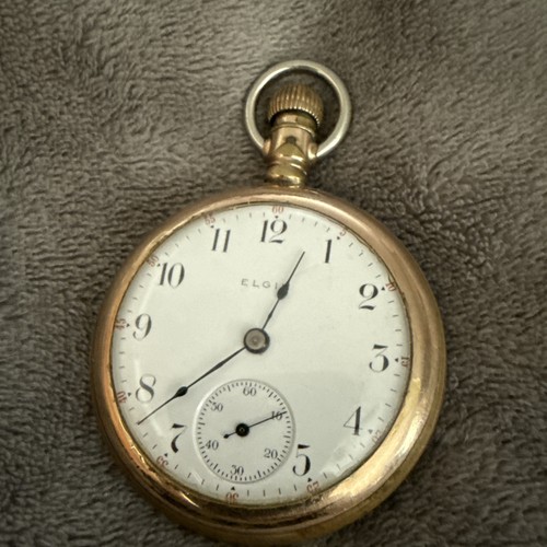 1888 Elgin Open Face Pocket Watch Gold Filled Cast Running beautiful | eBay