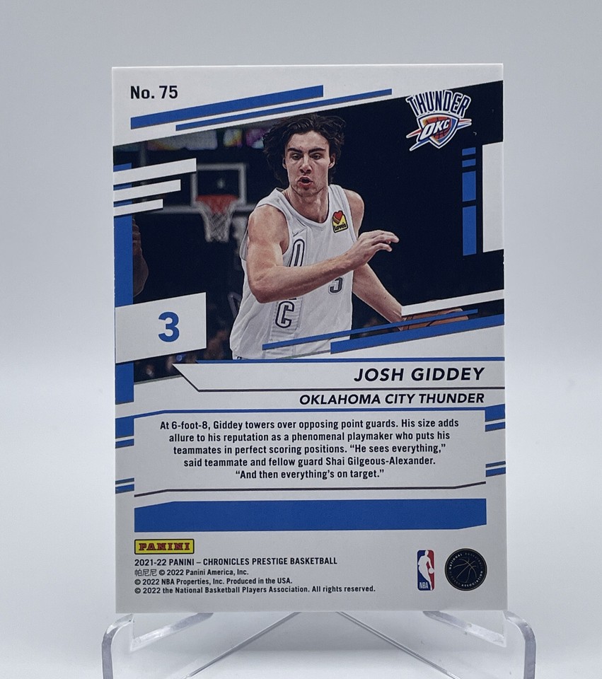 Josh Giddy 2021-22 Panini Chronicles Prestige #75 RC Rookie OKC Thunder ...