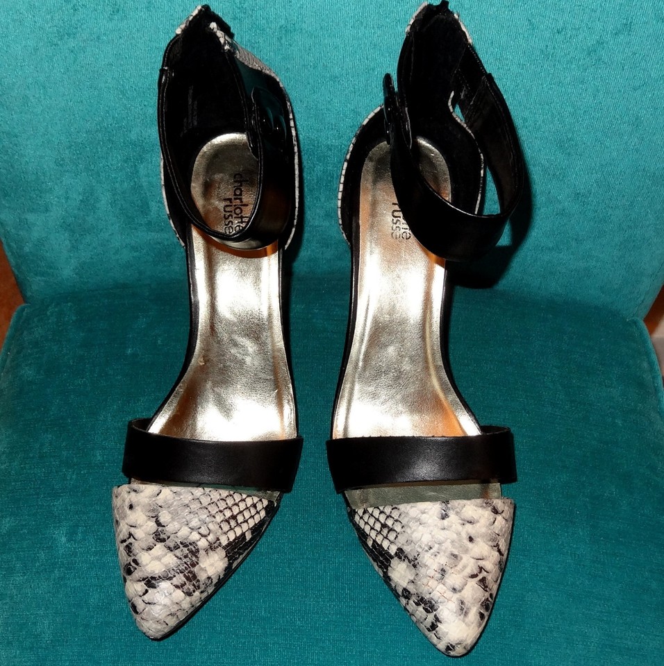 NEW Charlotte Russe sz10 Python Black Faux Snake Reptile Skin Pointed ...