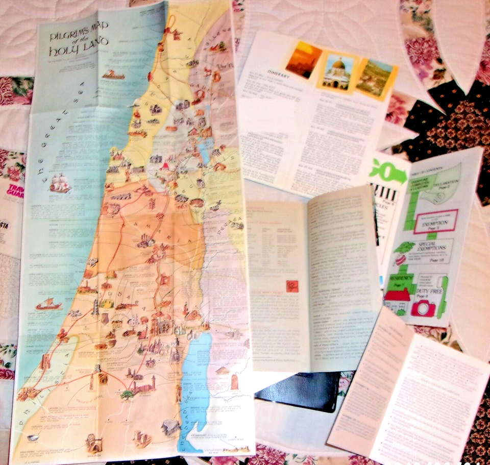 VINTAGE ISRAEL VACATION BROCHURES MAPS 1980s TRAVEL GUIDE KNOW B4 U GO ...