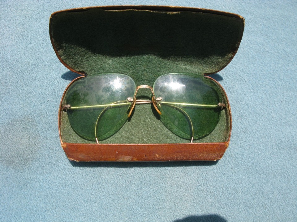 Original Vintage Bausch and Lomb Ray Ban Aviator Sun Glasses 12K GF ...