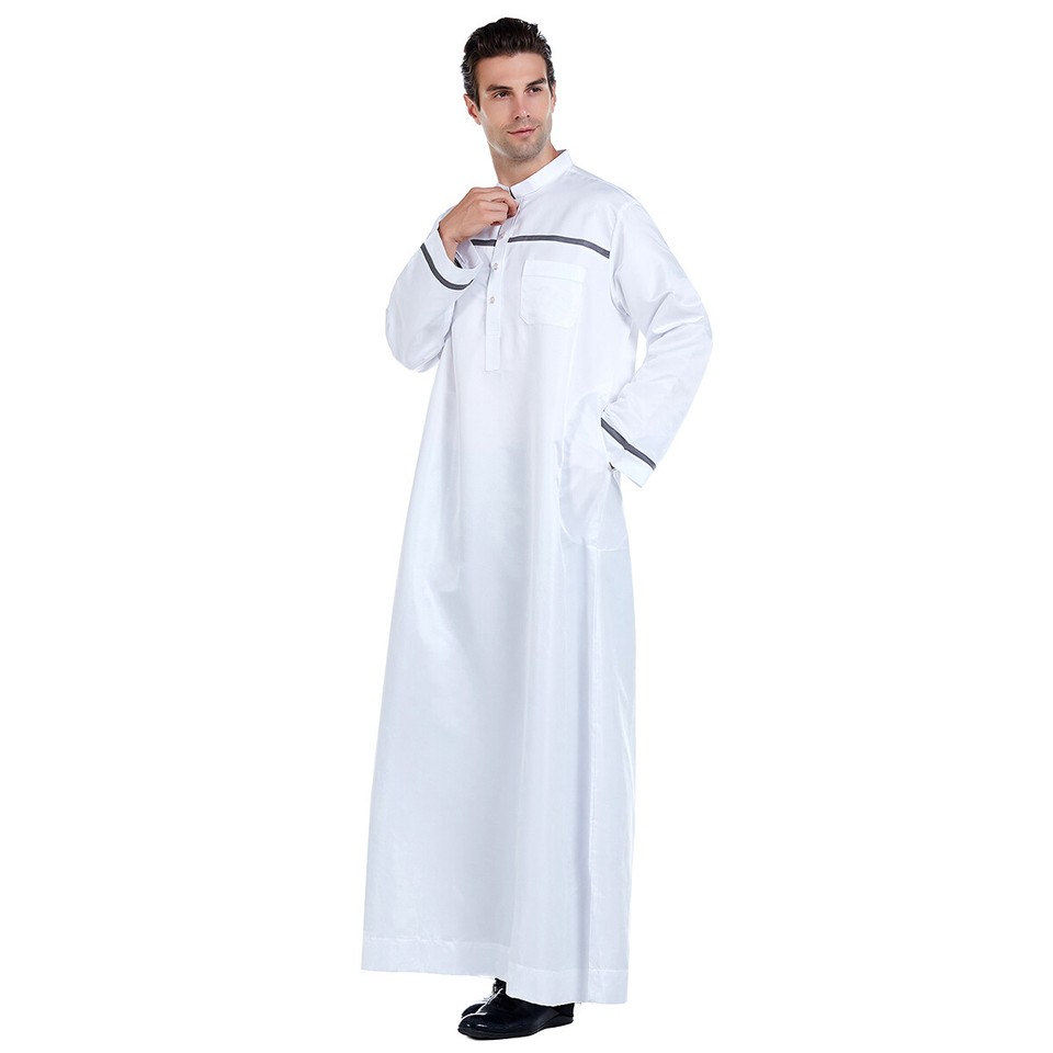 Mens Saudi Arab Muslim Robe Long Thobe Jubba Dishdasha Thawb Thoub ...