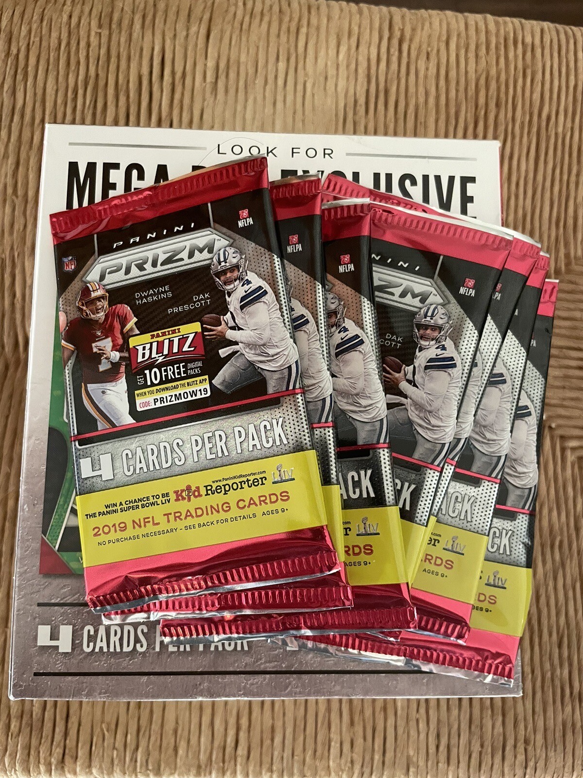 2019 Panini Prizm NFL Football Cards Six (6) MEGA BOX Packs - Unopened ...