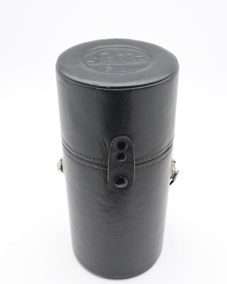 Leica Leitz Black Leather Hard Lens Case Germany 8.75" x 3.94" (#14722 ...