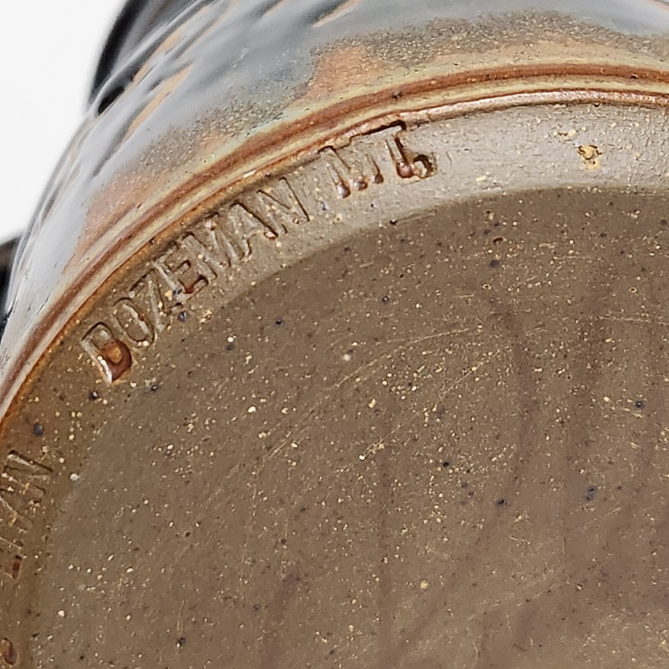 Carl SHEEHAN Fire Hold Pottery Coffee Mug BOZEMAN MT. Moon Over Montana ...