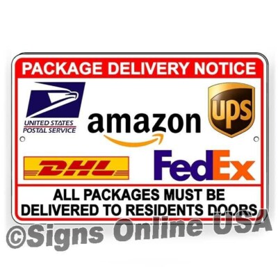 All Packages Must Be Delivered To Residents Doors Sign / Decal ...