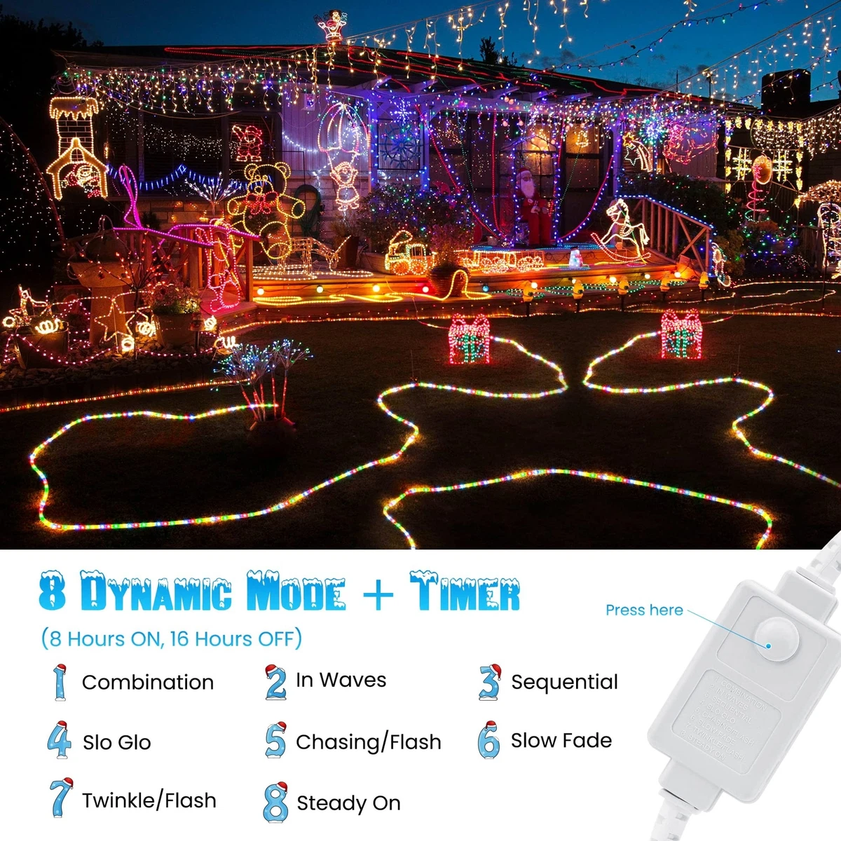 Chasing Led Rope Christmas Lights | Shelly Lighting