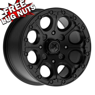 15 inch 15x7 MSA Offroad M44 CANNON SATIN BLACK wheels rims 4x110 +25 ...