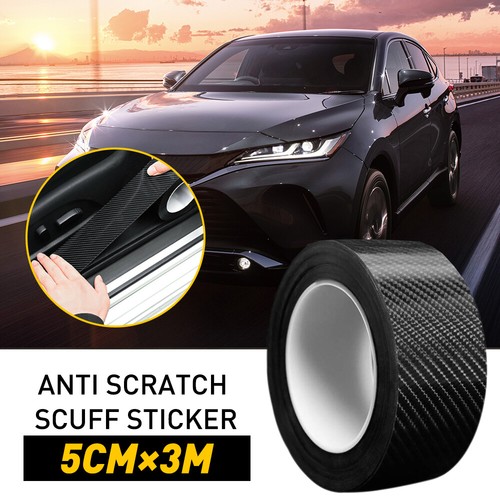 10FT 5D Carbon Fiber Car Stickers Door Sill Scuff Anti Scratch Tape ...