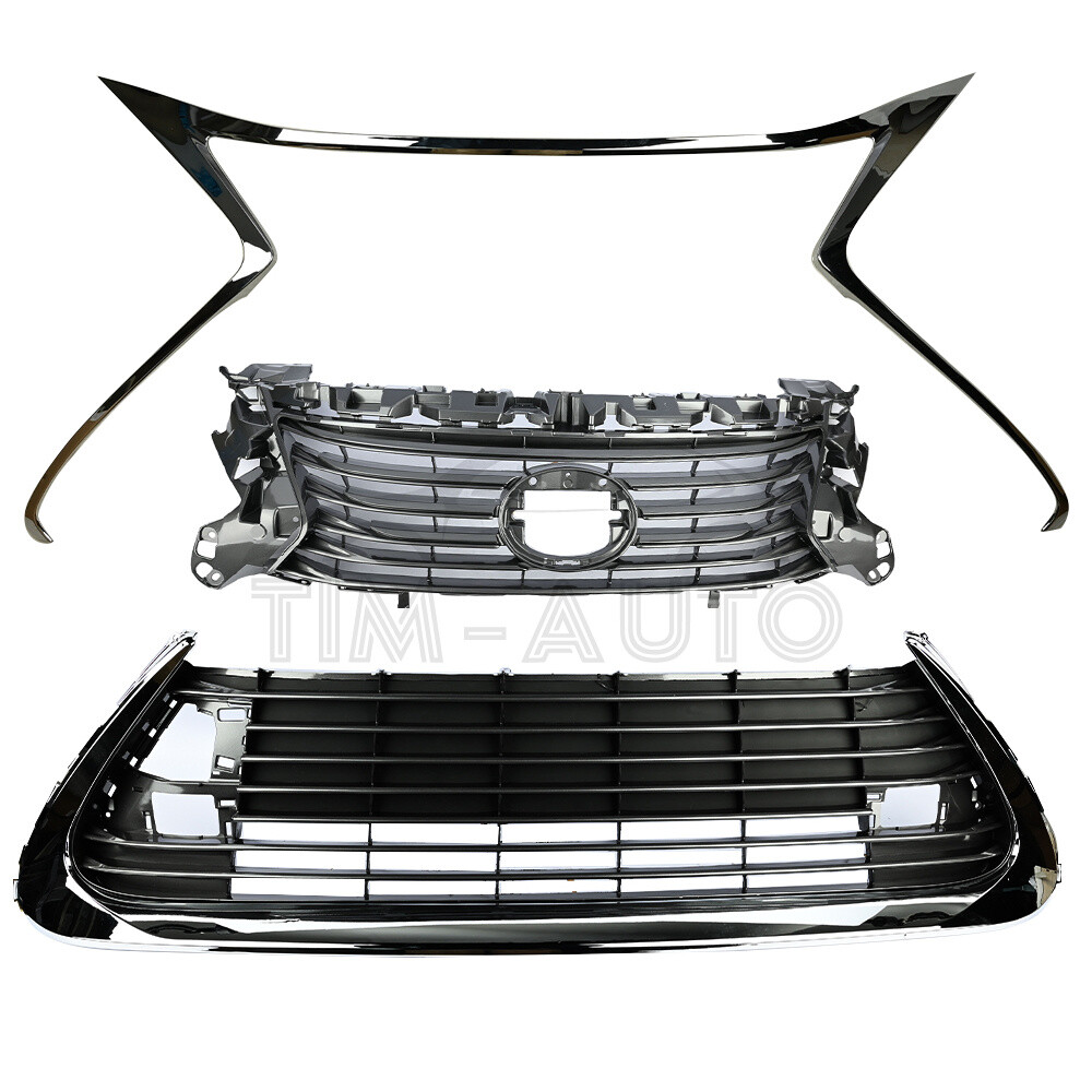 4PCS For 2016-2018 Lexus ES350 ES300h Front Bumper Grille+Molding Trim ...