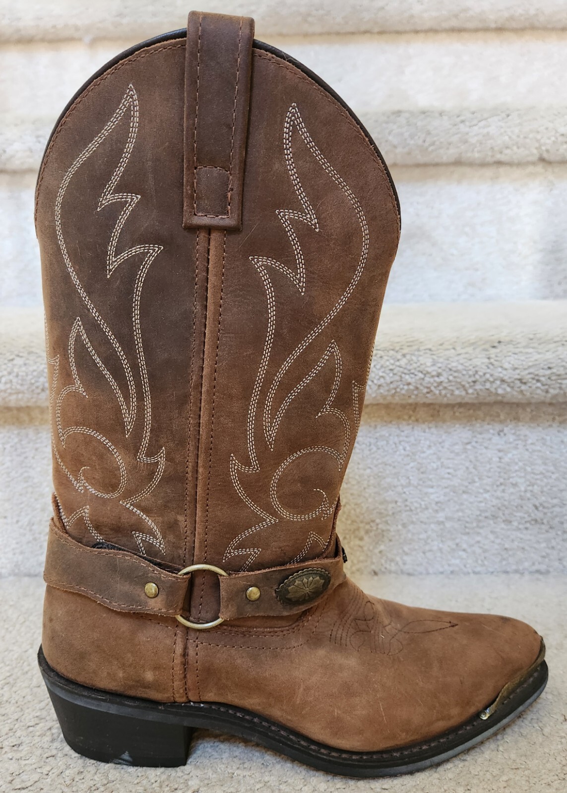 Masterson Men’s Western Cowboy Chain Distressed Brown… - Gem