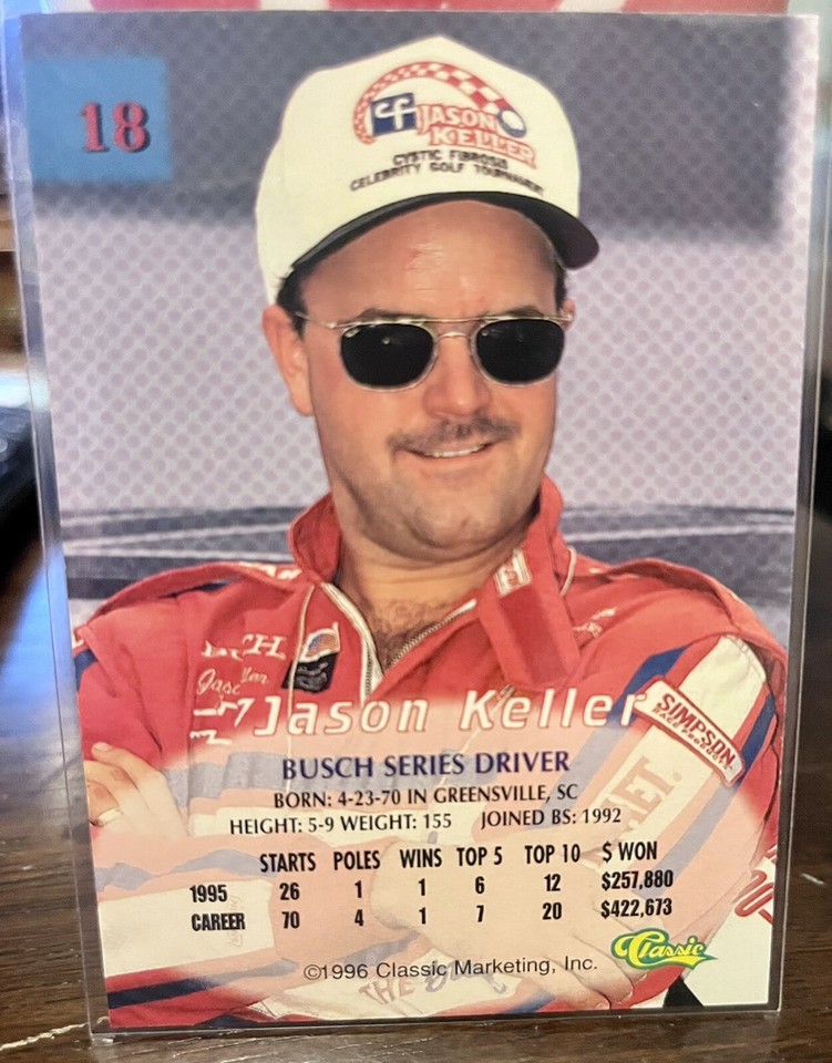 1996 Classic #18 Jason Keller Busch Series Driver | eBay