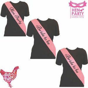 NEW 10X BRIGHT PINK HEN PARTY SASH GIRLS DO NIGHT OUT ACCESSORIES ...