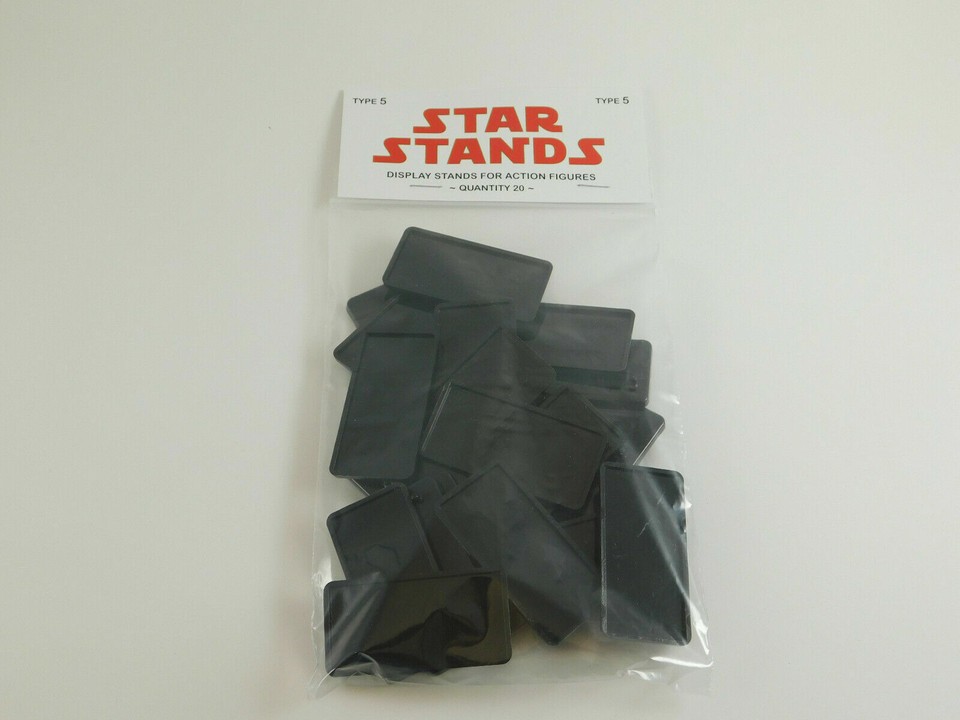 10 x BLACK Rectangular Star Wars MODERN action figure DISPLAY STANDS ...