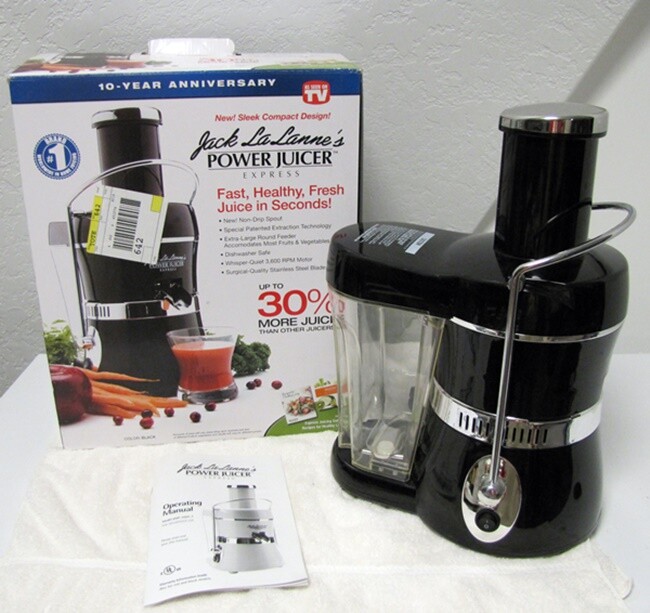 Jack LaLanne Power Juicer Express Model MT-1020-1 Black W/Chrome 10th ...