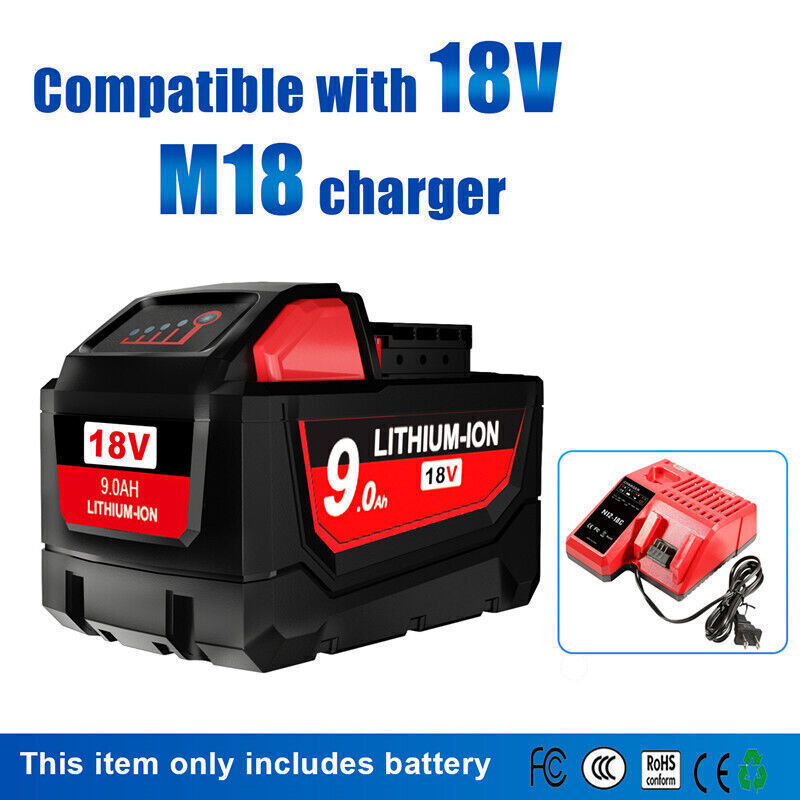 For Milwaukee for M18 Lithium 9.0AH Extended Capacity Battery 48-11 ...