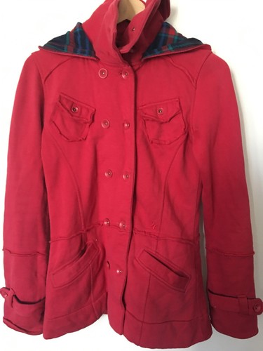 Women's Hurley Thick Cotton Red Jacket Size XS Removable Plaid Lined ...