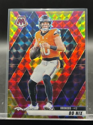 2025 Panini Mosaic Bo Nix #173 Choice Fusion Red & Yellow 34/89 | eBay