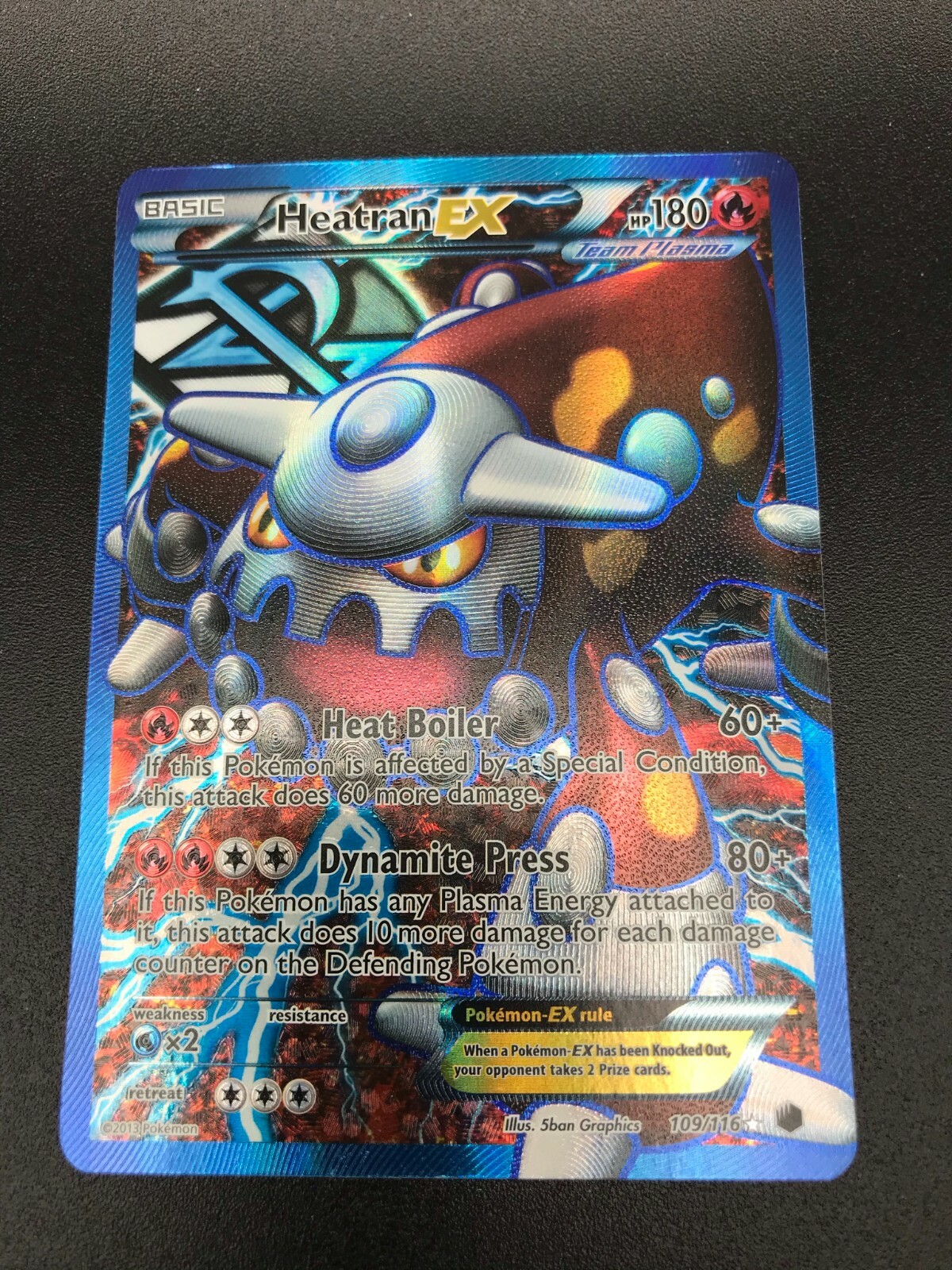 Heatran EX FULL ART ULTRA RARE 109/116 Pokemon BW Plasma Freeze TCG ...