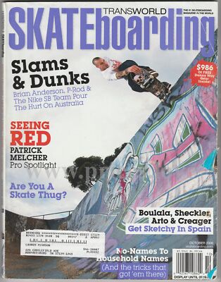 Transworld Skateboarding Magazine October 2006 Slams & Dunks Brian ...