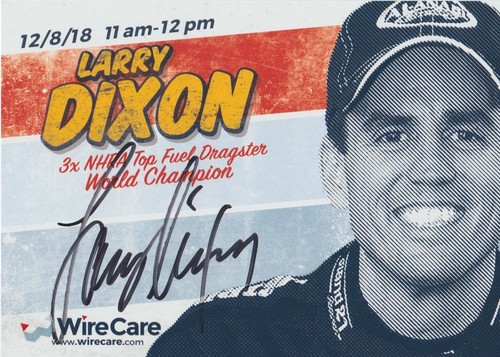 2018 Larry Dixon signed WireCare PRI Show Promo NHRA postcard | eBay