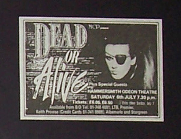 Dead Or Alive Youthquake Tour 1985 Mini Poster Type Concert Ad, Promo ...