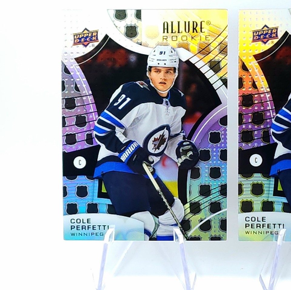 2021-22 Allure Cole Perfetti Rookie 1917 NHL Shield and 2005 NHL Shield ...