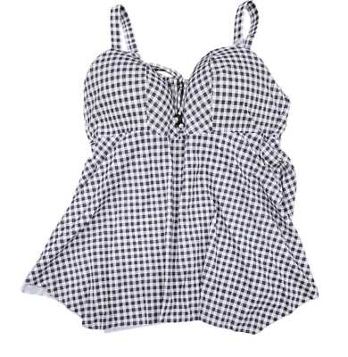 Elomi GREY MARL Plus Size Checkmate Tankini Swim Top, US 24 | eBay
