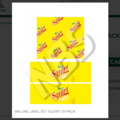 BIB LINE LABEL SET SQUIRT 25 PACK # CP041103 | eBay