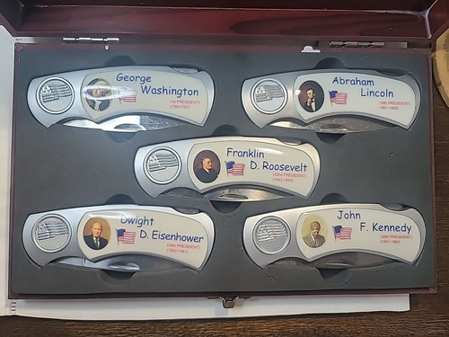 5 Pc Presidential Knife Set 74053 Fighter Plus With Case ~ Pre Owned | eBay