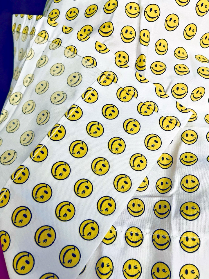 VTG NOVELTY Smiley Face Possible Joe Boxer Pillowcase CUTTER Remnants ...