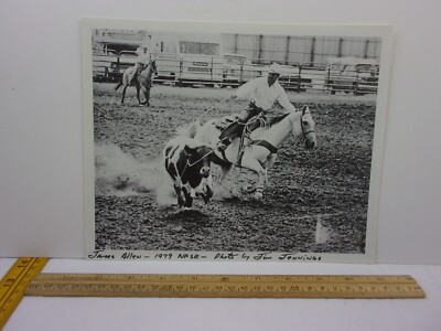 1980 Rodeo calf roping 8x10 photo paper signed Jim Jennings James Allen ...