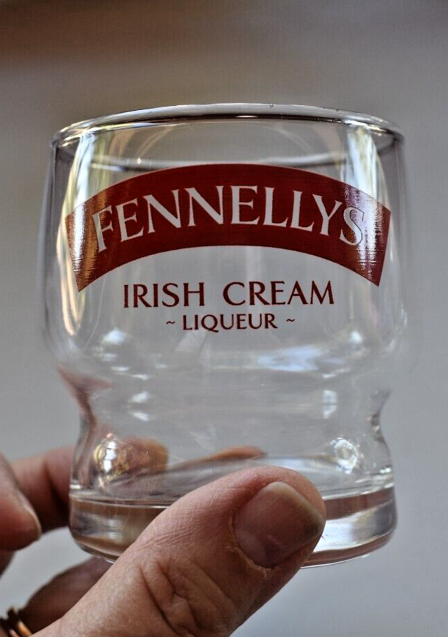 FENNELLYS IRISH CREAM Glass Tumbler w/LOGO Whiskey Based Liqueur 3 ...