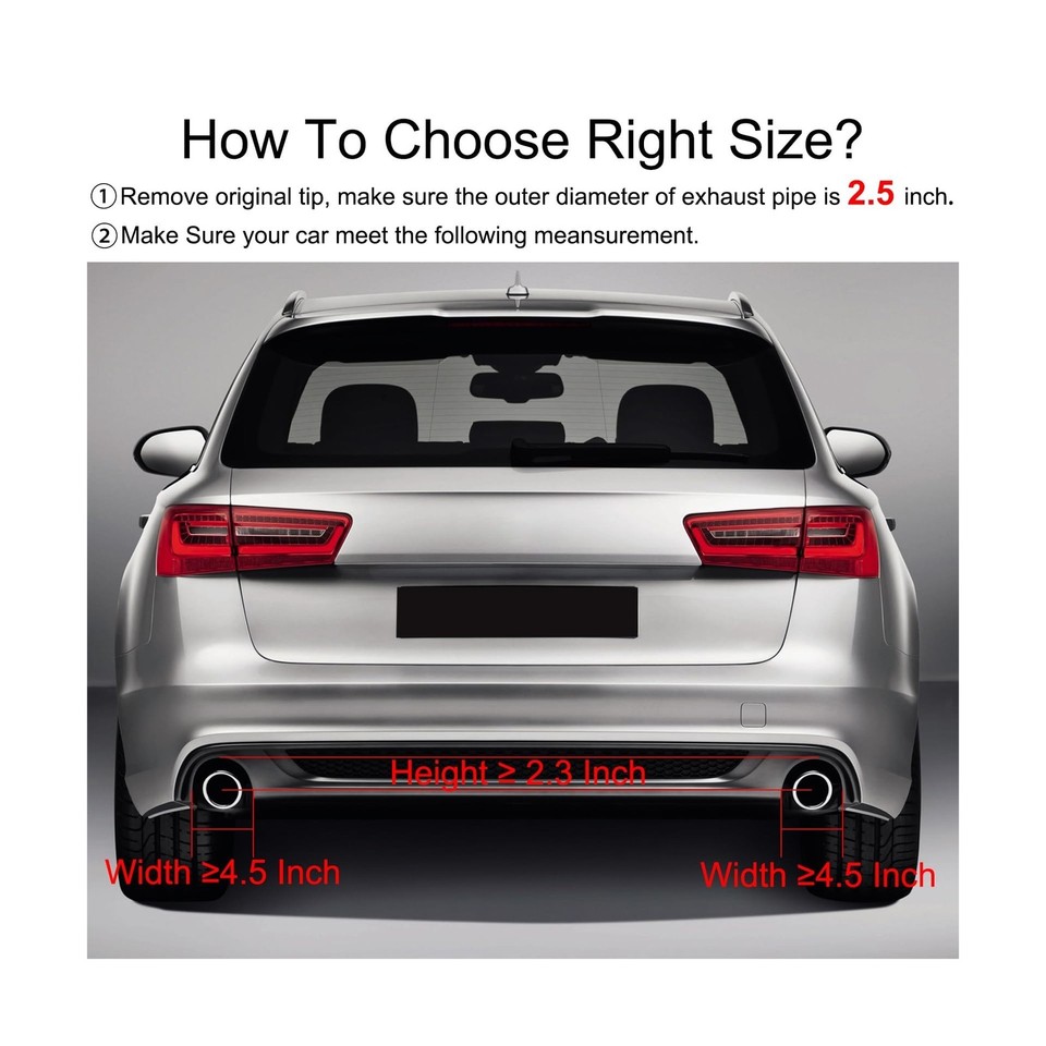 Carbon Fiber Exhaust Tip 2.5 Inlet 4 Outlet Exhaust Tips 2.5 to 4 M ...