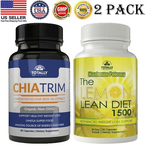 Chia Seed Oil Extract Weight Loss Pills & Lemon Lean Fat Burn Dietary ...