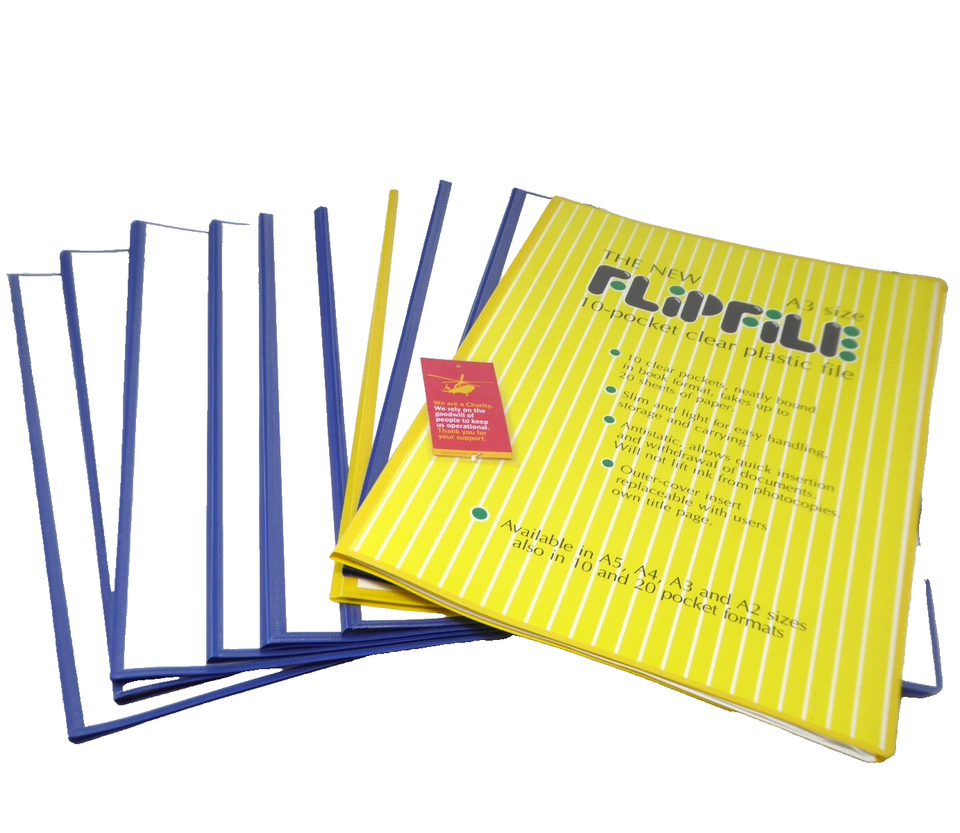 Flip File A3 Size 10 Pocket Clear Plastic File Folders X10 KM1 | eBay UK