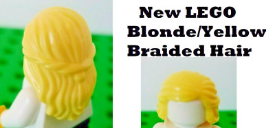 LEGO Minifigure Blonde Braided Girl Hair Yellow Long Pulled Back ...
