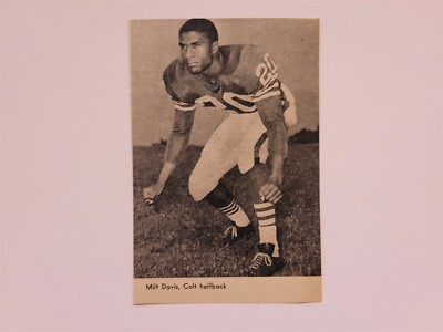 Milt Davis Baltimore Colts 1958 Football YB Player Panel | eBay