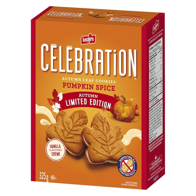 2-Pack Leclerc Autumn Leaf Cookies Pumpkin Spice Vanilla Flavoured ...