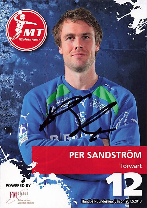 Per Sandström UH MT Melsungen 2012-13 original signiert Autogrammkarte ...
