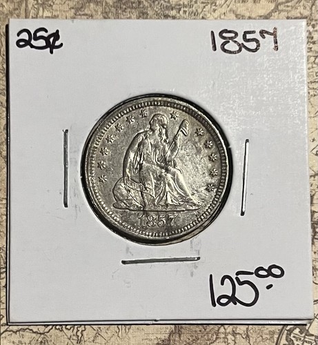 1857 Seated Liberty Quarter 25c | eBay