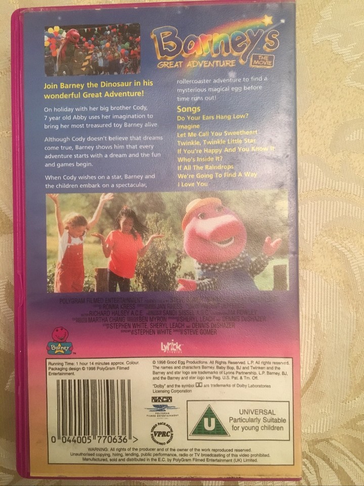 Barney's Great Adventure The Full Feature Length Movie | eBay UK