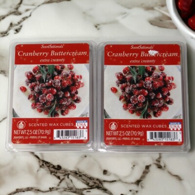 ScentSationals 2pc Lot Scented Wax Cubes Melts 2.5oz Cranberry ...