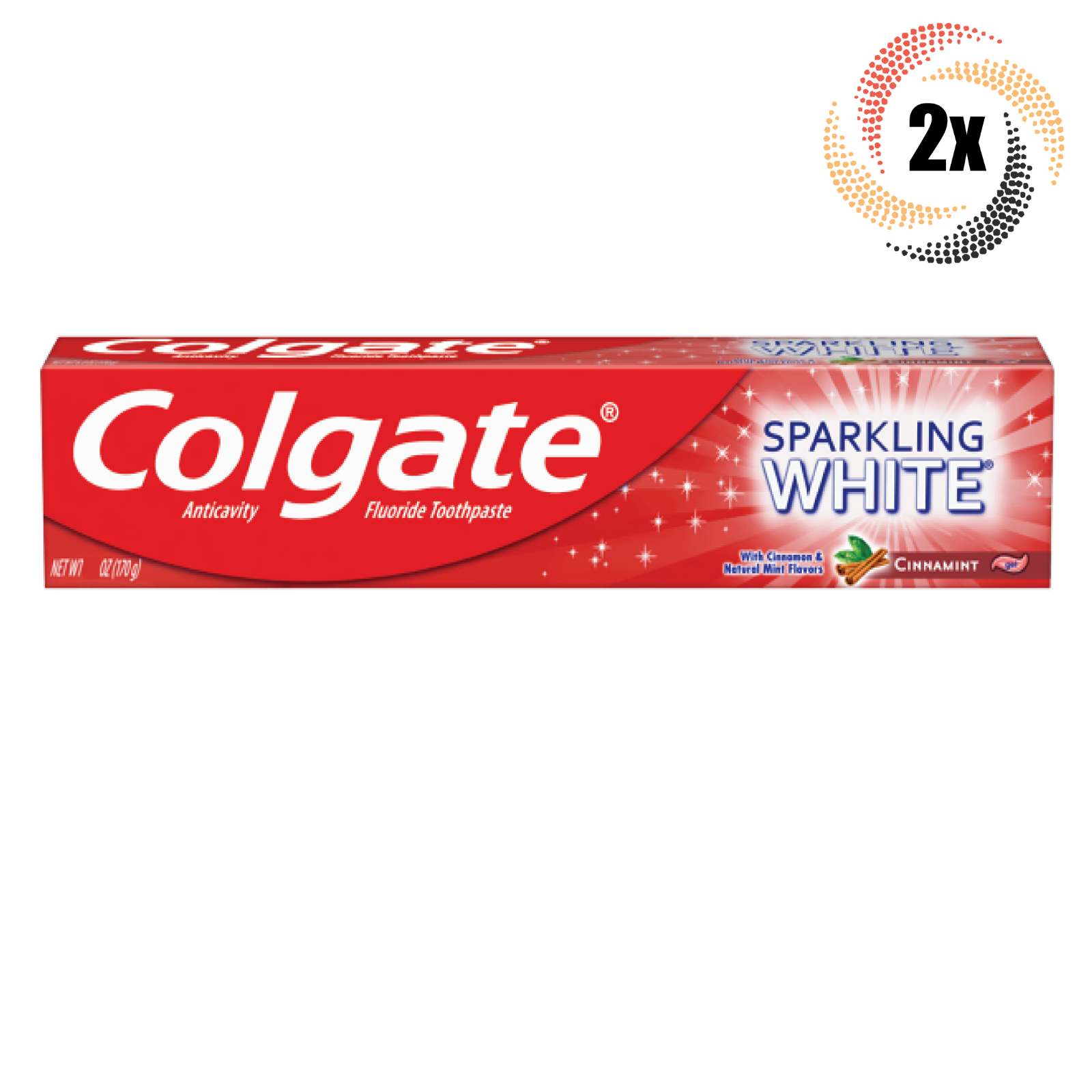 2x Packs Colgate Sparkling White Cinnamint Zing Fluoride Gel Toothpaste ...