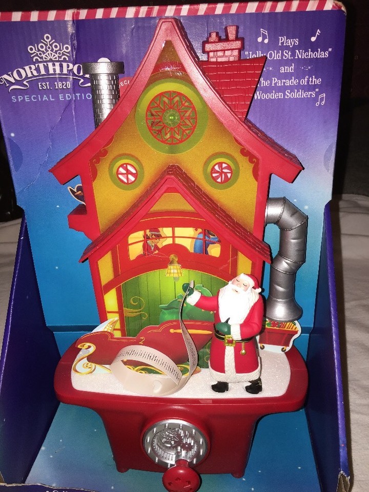 Hallmark North Pole Christmas Decor' Magic Mechanical Santa's Checklist ...