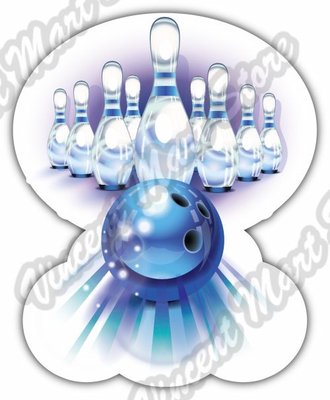 Bowling Pin Ball Pins Strike Sport Car Bumper Window Vinyl Sticker ...