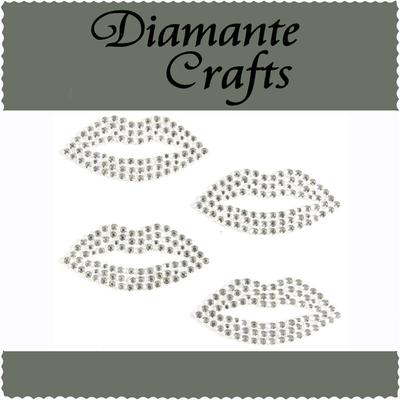 4 x 34mm Clear Diamante Lips Rhinestone Vajazzle Self Adhesive Body Art ...
