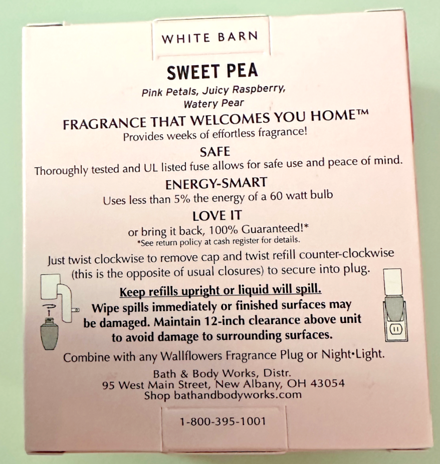 Sweat Pea Bath Body Works Wallflowers Home Fragrance Refill 2 Pk Fast ...