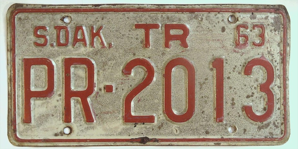 South Dakota SD 1963 Truck License Plate Tag Vintage # PR-2113 Z | eBay