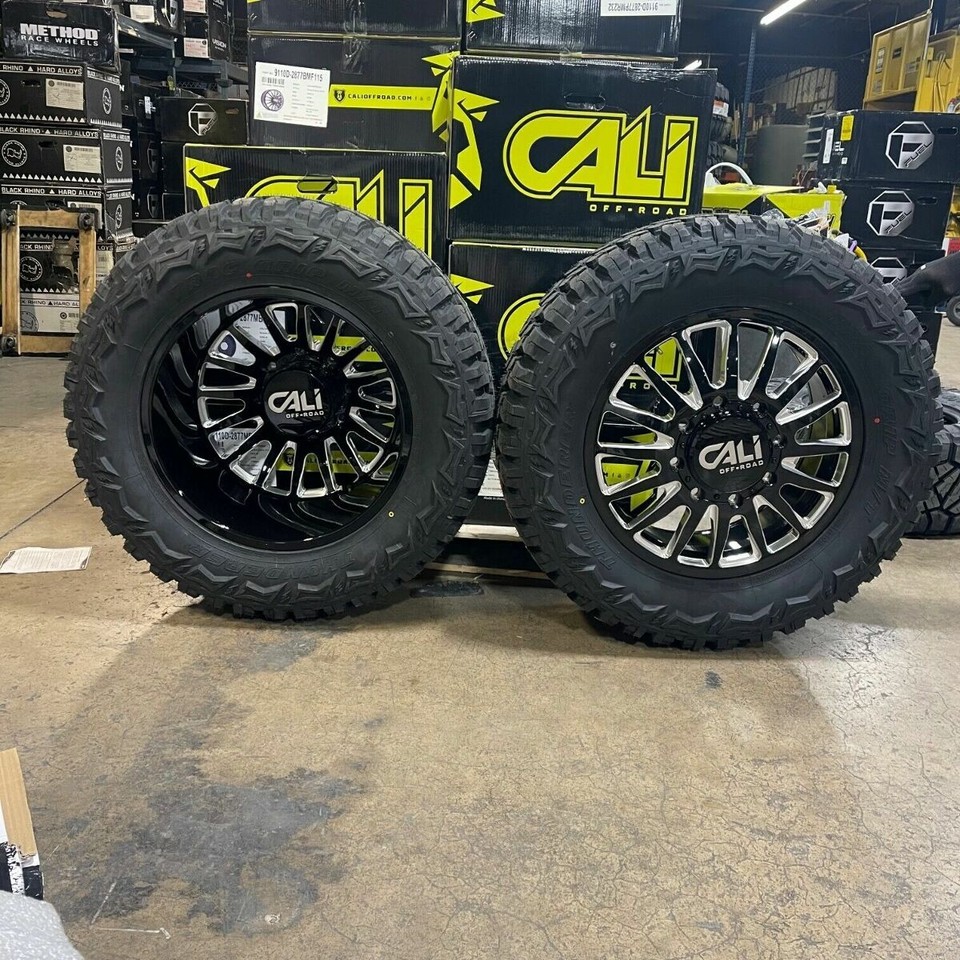 20" Cali Summit Dually Wheels 35" MT Tires Package 8x200 Ford Super ...